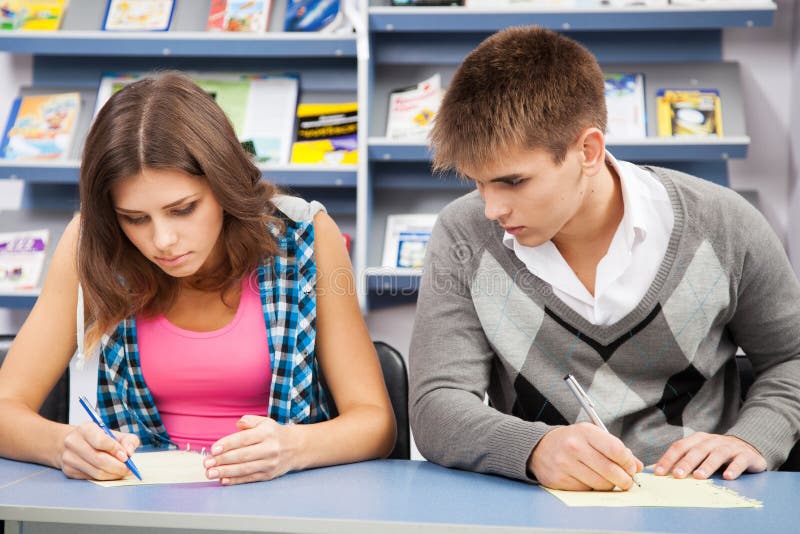 Student Cheating at Test Exam Stock Photo - Image of schoolgirl, group ...