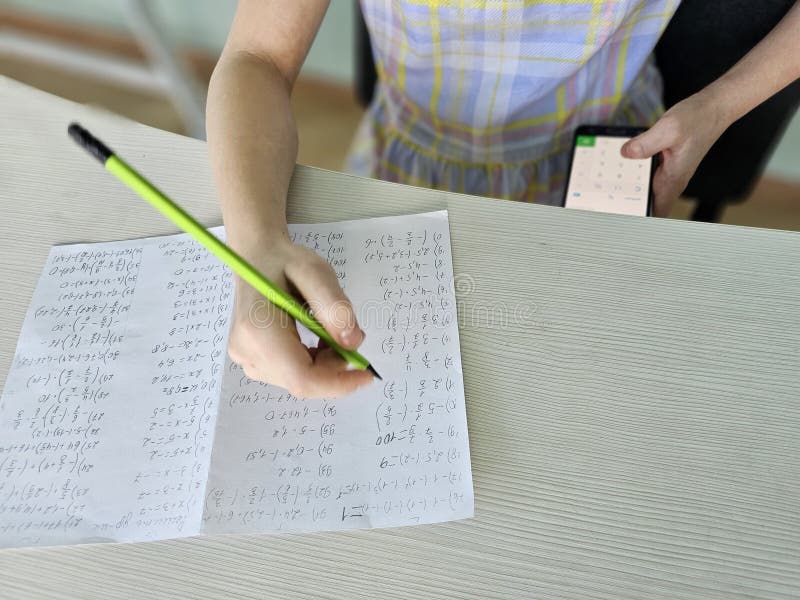 Student is Cheating at the Test Exam with Cheat Answer Written on ...