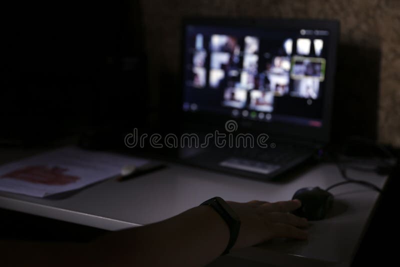 Student Child on Computer in Virtual Class Editorial Photography ...