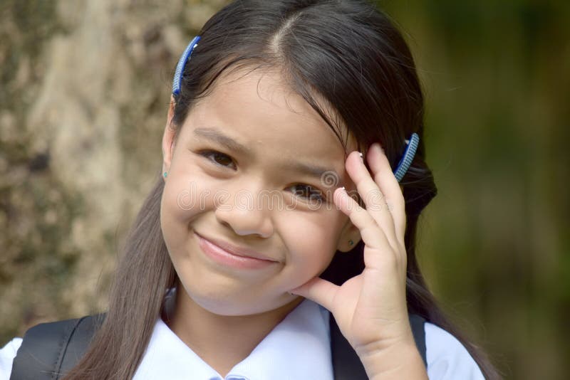 Student Child Wondering Wearing Uniform with Books Stock Image - Image ...