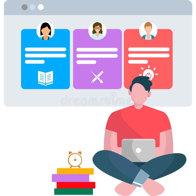 Student Choosing Course Tutor Illustration Stock Illustration ...