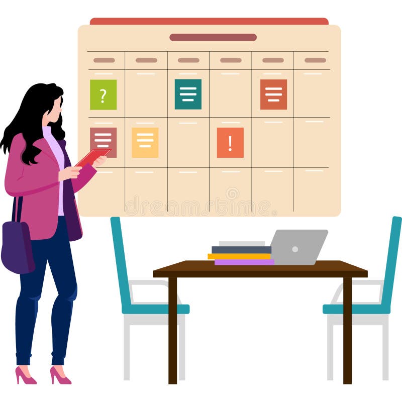 Student Choosing Class Schedule Schedule Stock Illustration ...