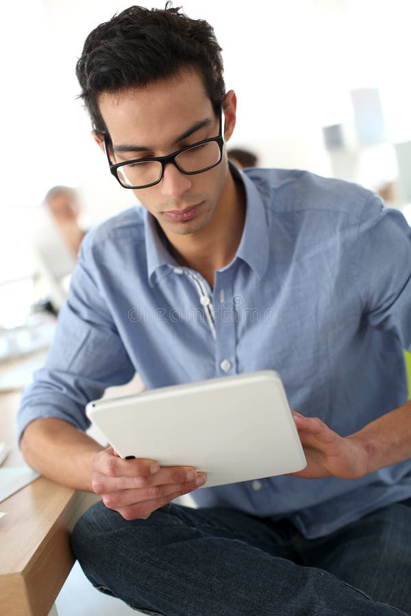 Student in Class Using Tablet Stock Image - Image of computing ...