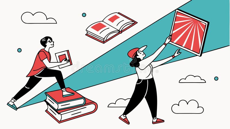 Student Climbing Book Steps, Symbolizing Academic Progress. Vector Design Generative AI Stock ...