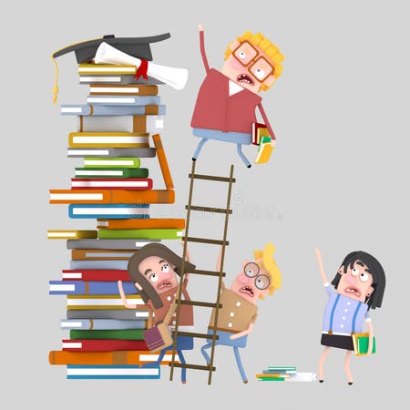 Student climbing a ladder stock illustration. Illustration of ...