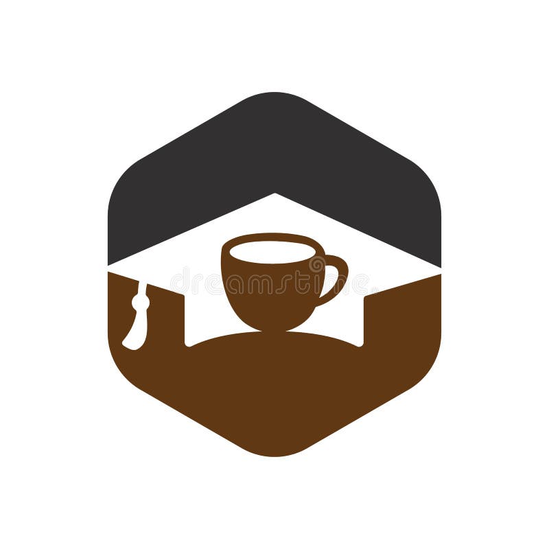 Student Coffee Vector Logo Template. Logo Symbol of the Graduation Cap ...