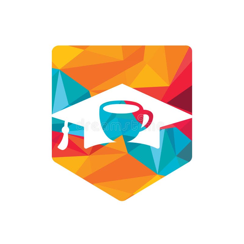 Student Coffee Vector Logo Template. Logo Symbol of the Graduation Cap ...