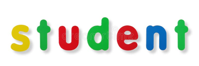 Student Coloured Magnetic Letters on White with Clipping Path Stock ...