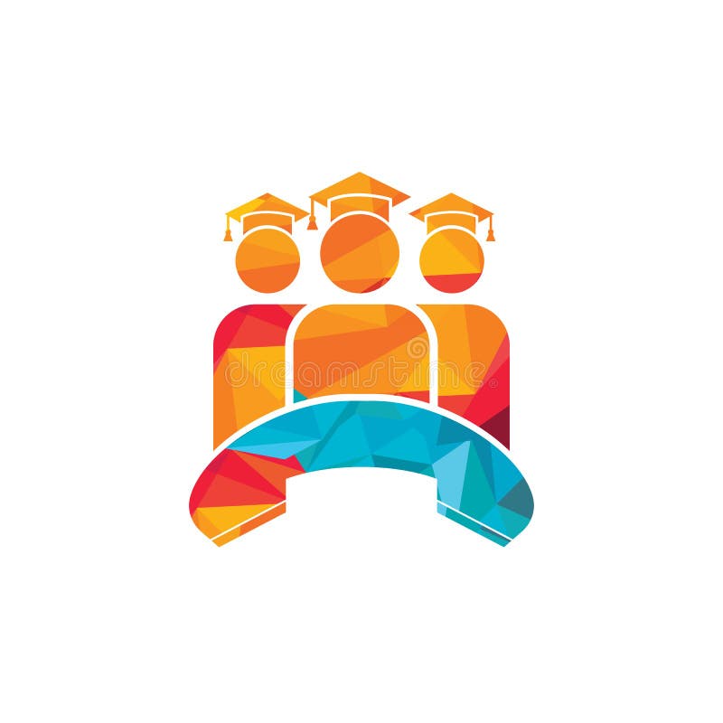 Student Call Vector Logo Design Template. Students and Handset Icon ...