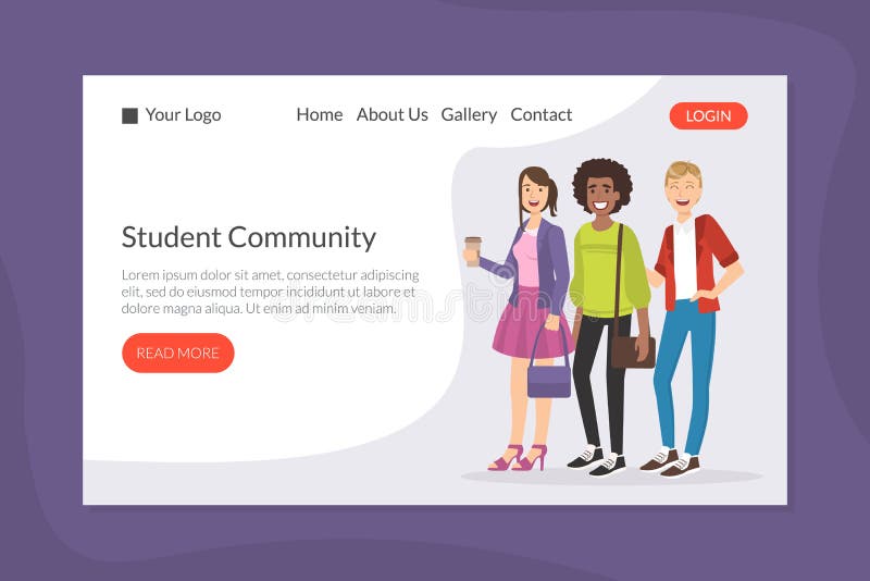 Student Community Landing Page Template, Online Web Page, App, Homepage ...