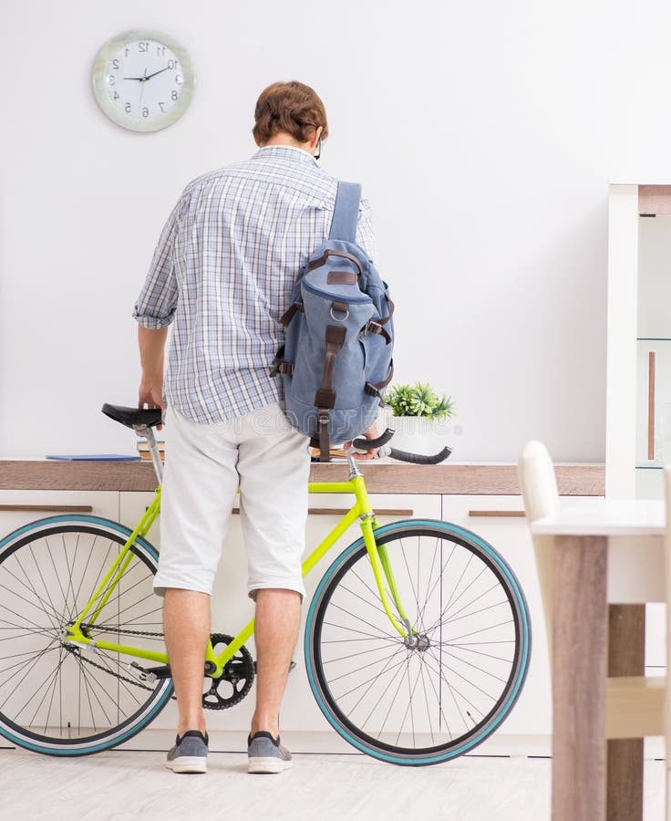 Student Commuting To University Using Cycle Stock Image - Image of home ...