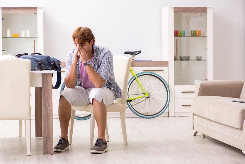 The Student Commuting To University Using Cycle Stock Photo - Image of ...