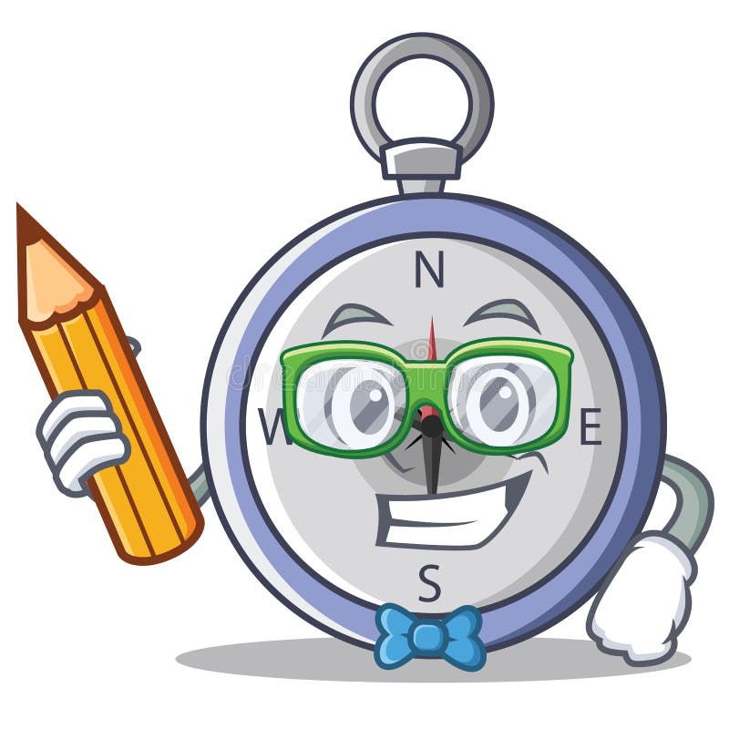 Student Compass Character Cartoon Style Stock Vector - Illustration of ...