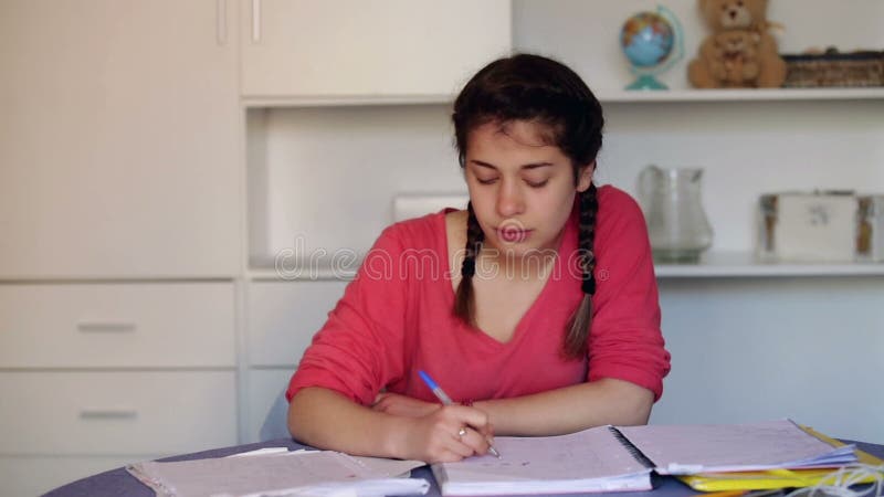 Student Complete Homework Homeschooling Stock Footage - Video of ...