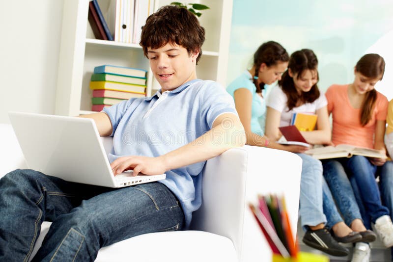Student with computer stock image. Image of company, girl - 21448575