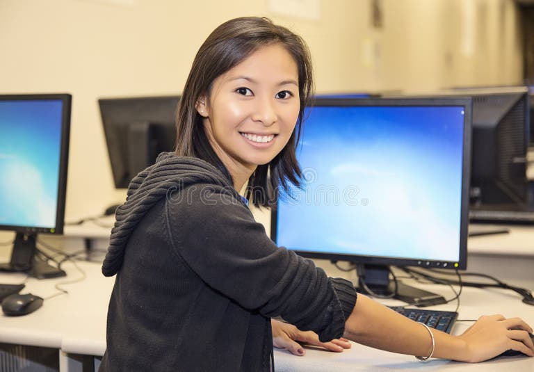 Student in Computer Lab stock photo. Image of beautiful - 36184080