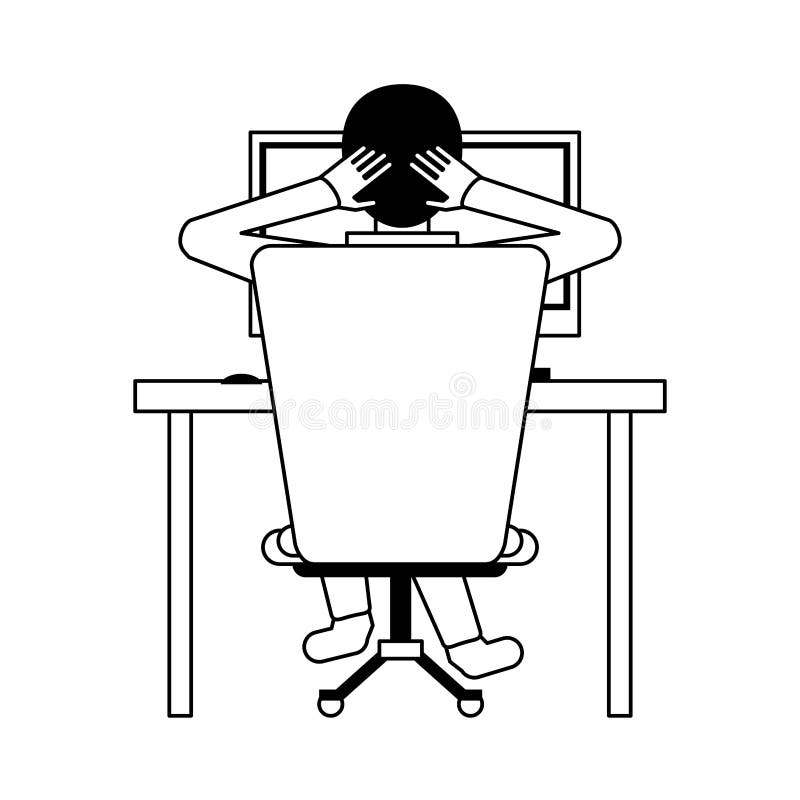 Student with computer stock vector. Illustration of professional ...