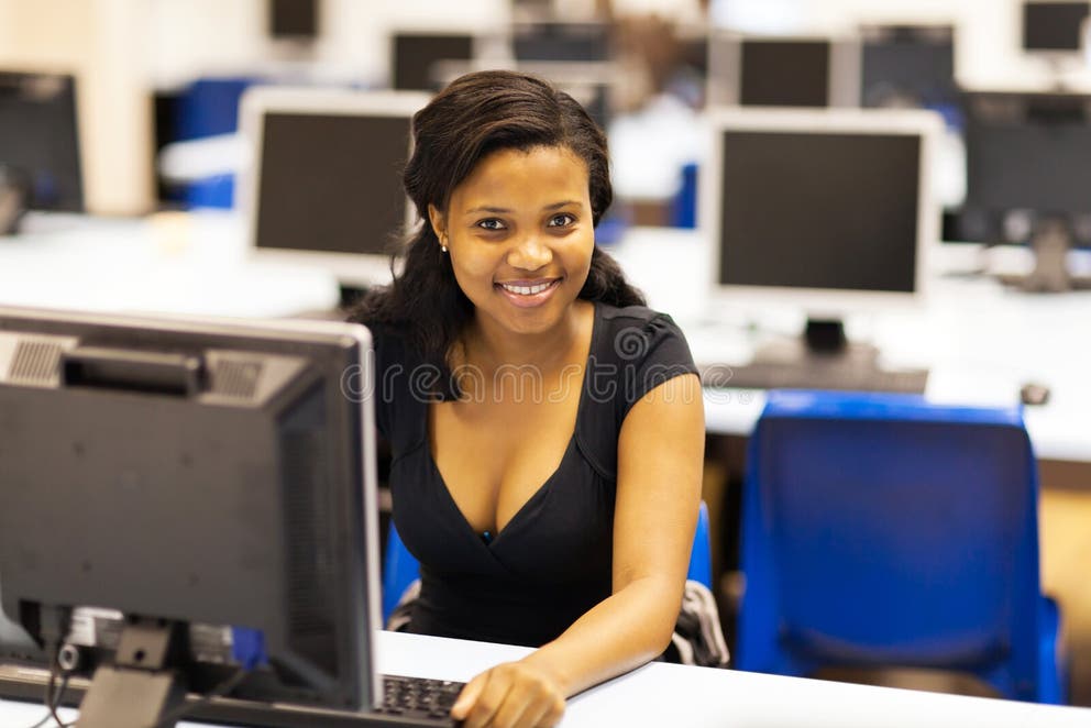 Student computer room stock image. Image of higher, pretty - 29039403