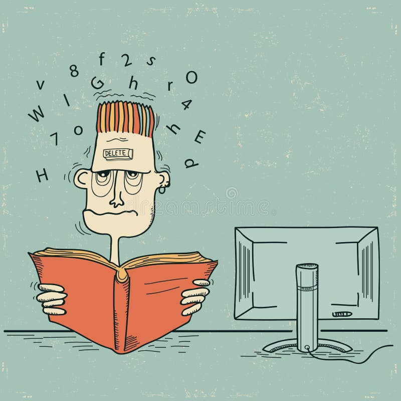 Exhausted Student Cartoon