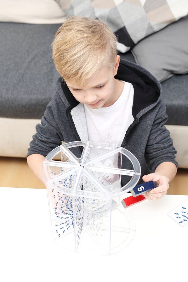 Physics Lesson, Experience of Magnetic Field. Stock Photo - Image of ...