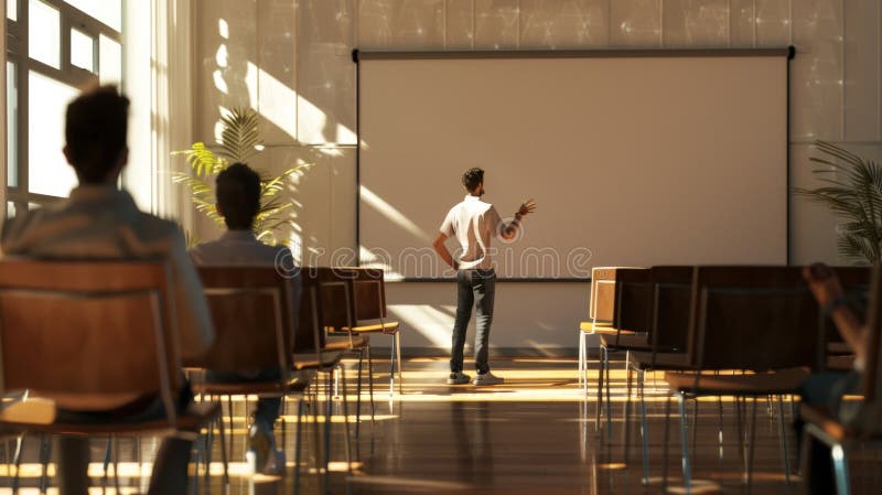 A Student Confidently Speaking in Front of a Class in a Foreign ...