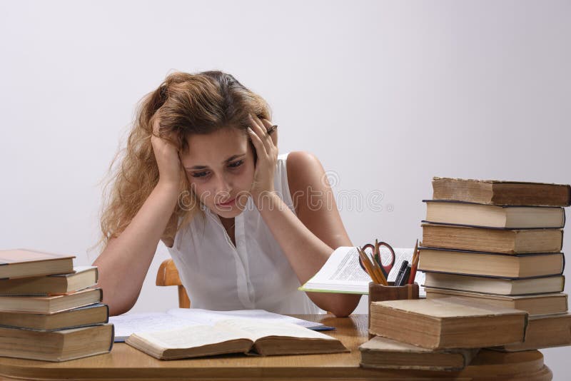 The Student Could Not Solve the Math Problem Stock Image - Image of ...