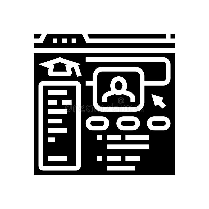 Student Dashboard Education Platform Glyph Icon Vector Illustration ...