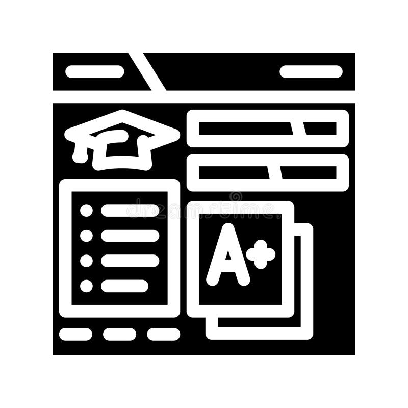 Student Dashboard Education Platform Glyph Icon Vector Illustration ...