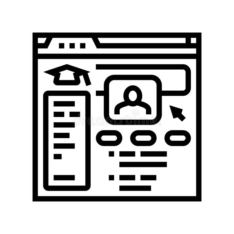 Student Dashboard Education Platform Line Icon Vector Illustration ...