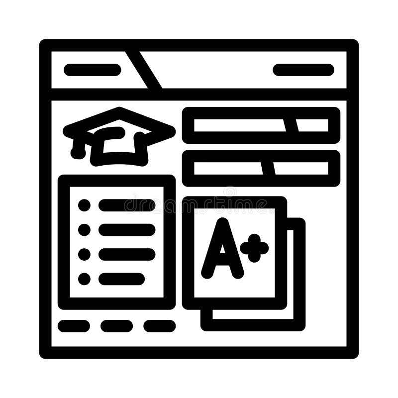 Student Dashboard Education Platform Line Icon Vector Illustration ...