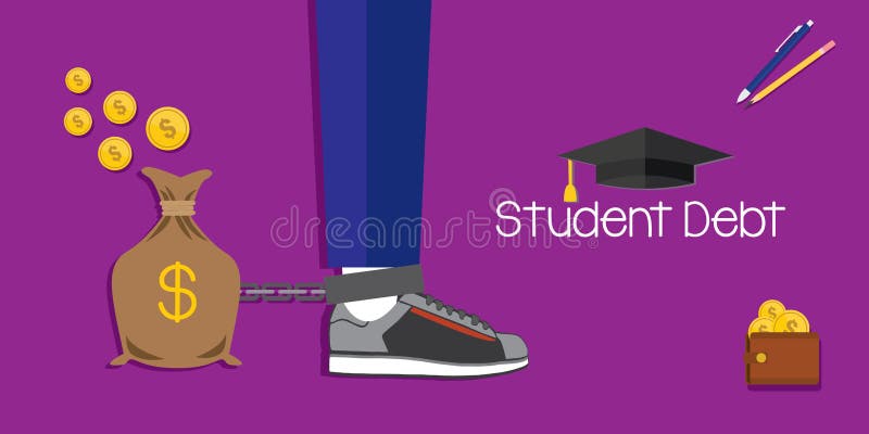 Student debt for education stock vector. Illustration of people - 72628500