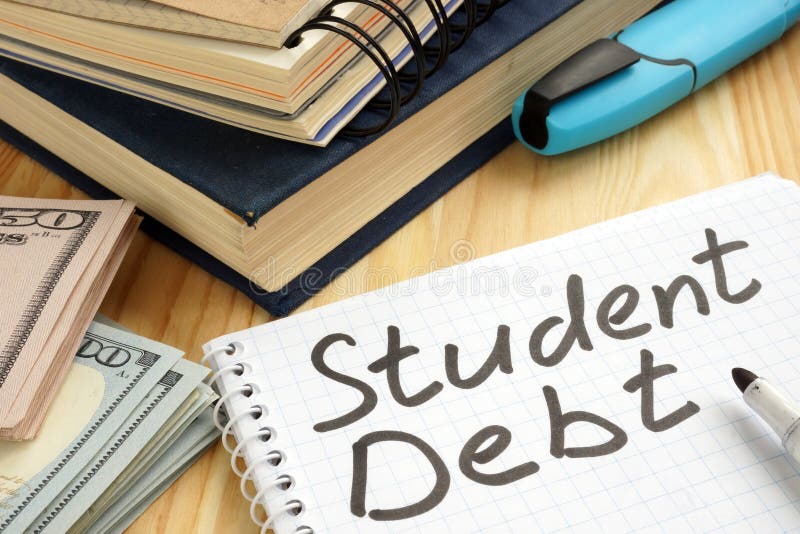 Student Debt Sign on a Page and Money Stock Photo - Image of money ...