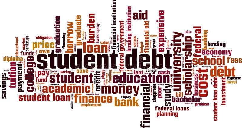 Student debt word cloud stock vector. Illustration of school - 280566669