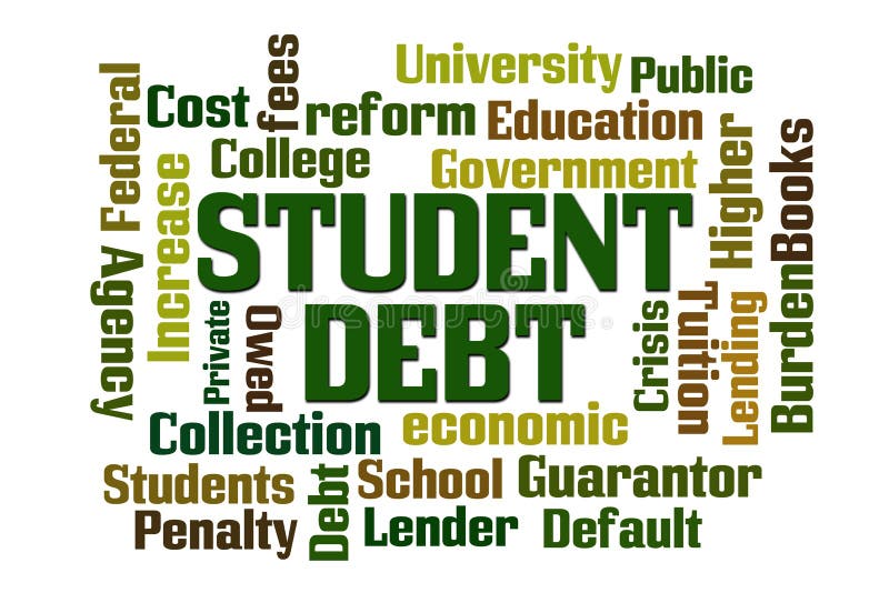 Student debt word cloud stock vector. Illustration of money - 277290128