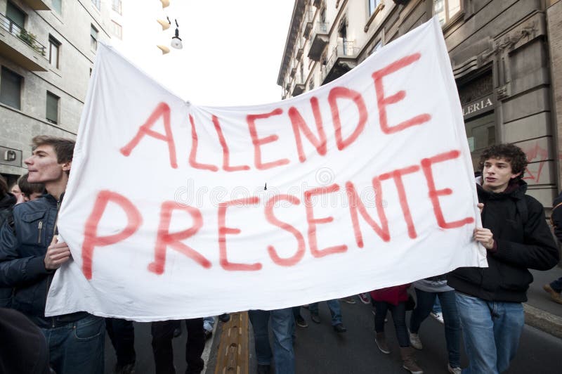 Student Demonstration in Milan December 14, 2010 Editorial Photography ...