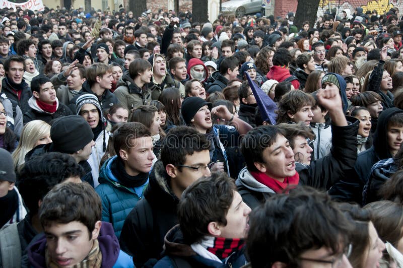 Student Demonstration in Milan December 14, 2010 Editorial Stock Photo ...