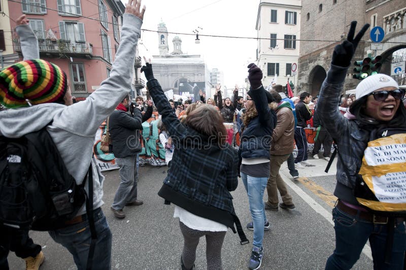 Student Demonstration in Milan December 14, 2010 Editorial Photo ...