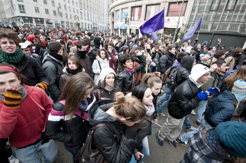 Student Demonstration in Milan December 14, 2010 Editorial Stock Image ...