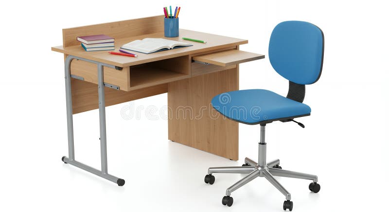 Student Desk and Chair stock illustration. Illustration of metal ...