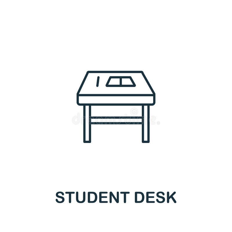 Student Desk Icon from Education Collection. Simple Line Student Desk ...