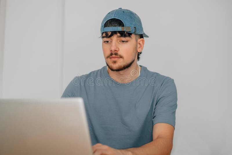 Student at Desk with Laptop Stock Photo - Image of american, computer ...