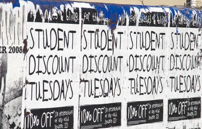 Student Discount Poster #2 stock image. Image of rough - 5617131