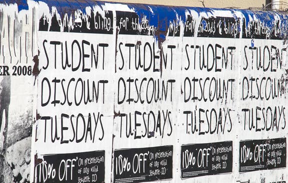 Student Discount Poster #2 stock image. Image of rough - 5617131