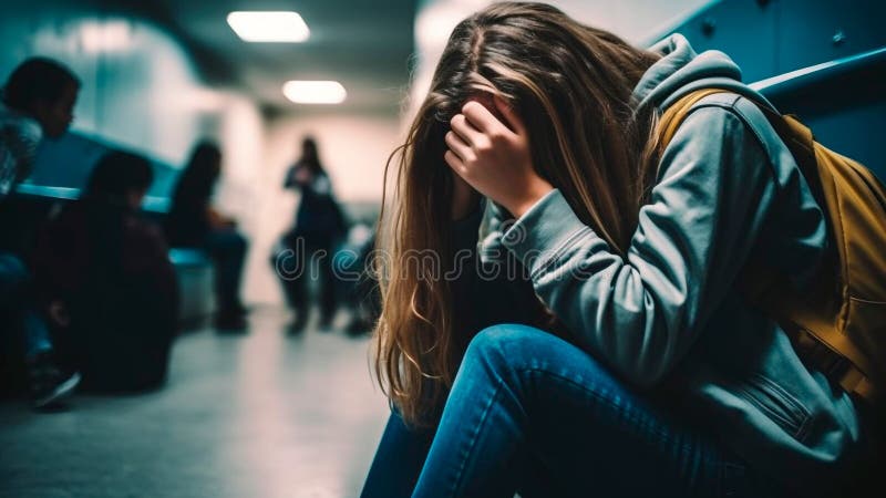 Student Discrimination or Abuse School Corridor. Bullying Problem ...