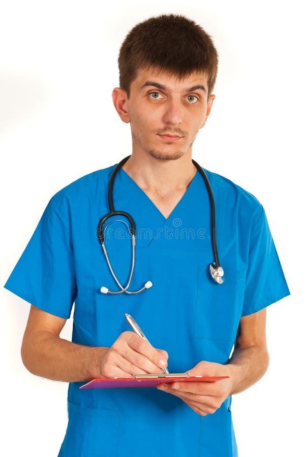 Student Doctor Write To Clipboard Stock Image - Image of doctor ...
