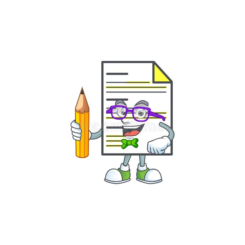 Student Document in the Cartoon Character Mascot Stock Vector ...