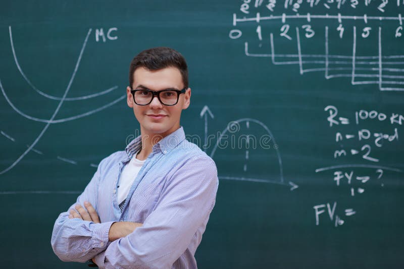 The Student Does the Task on the Board Stock Image - Image of primary ...