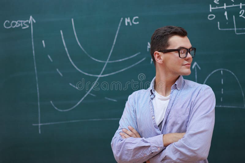 The Student Does the Task on the Board Stock Photo - Image of lesson ...