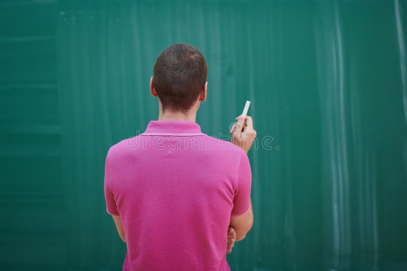 The Student Does the Task on the Board Stock Image - Image of education ...