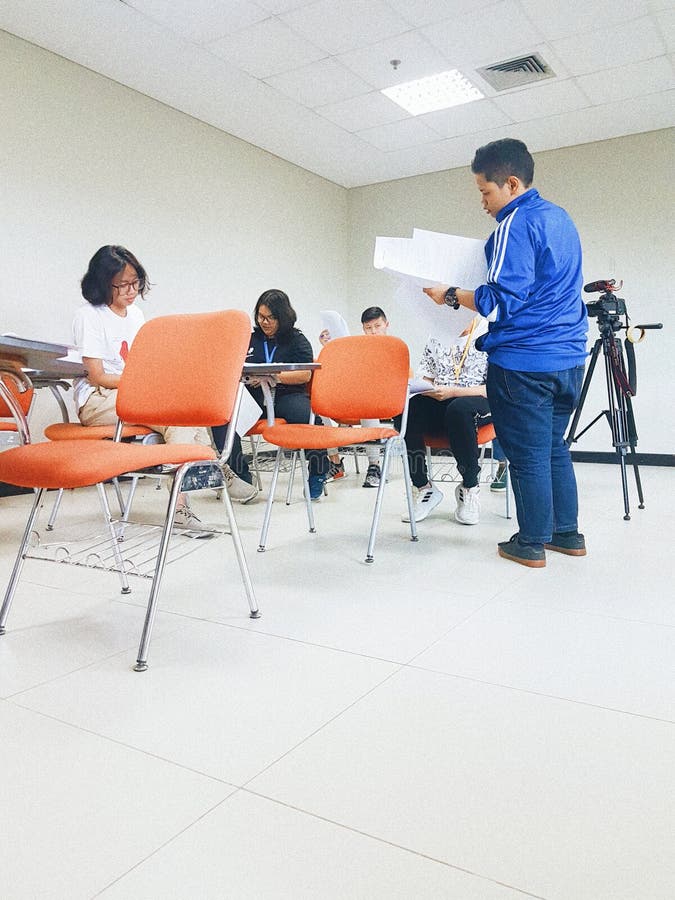 Student Doing a Discussion in Class Editorial Stock Image - Image of ...